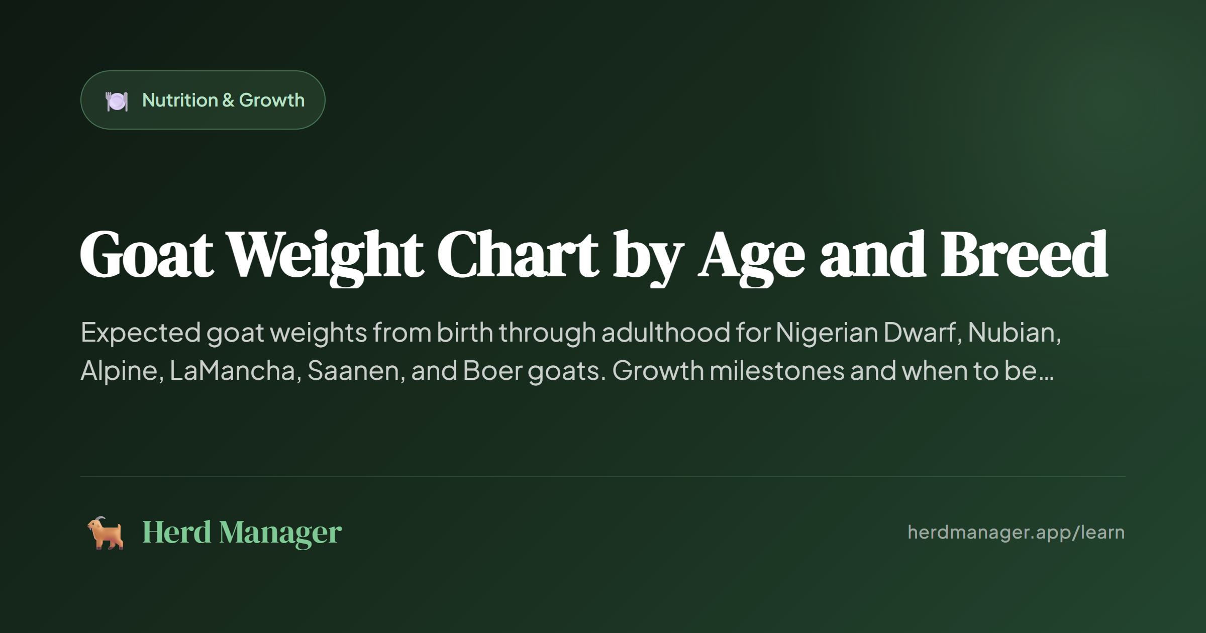 Goat Weight Chart by Age and Breed — Herd Manager